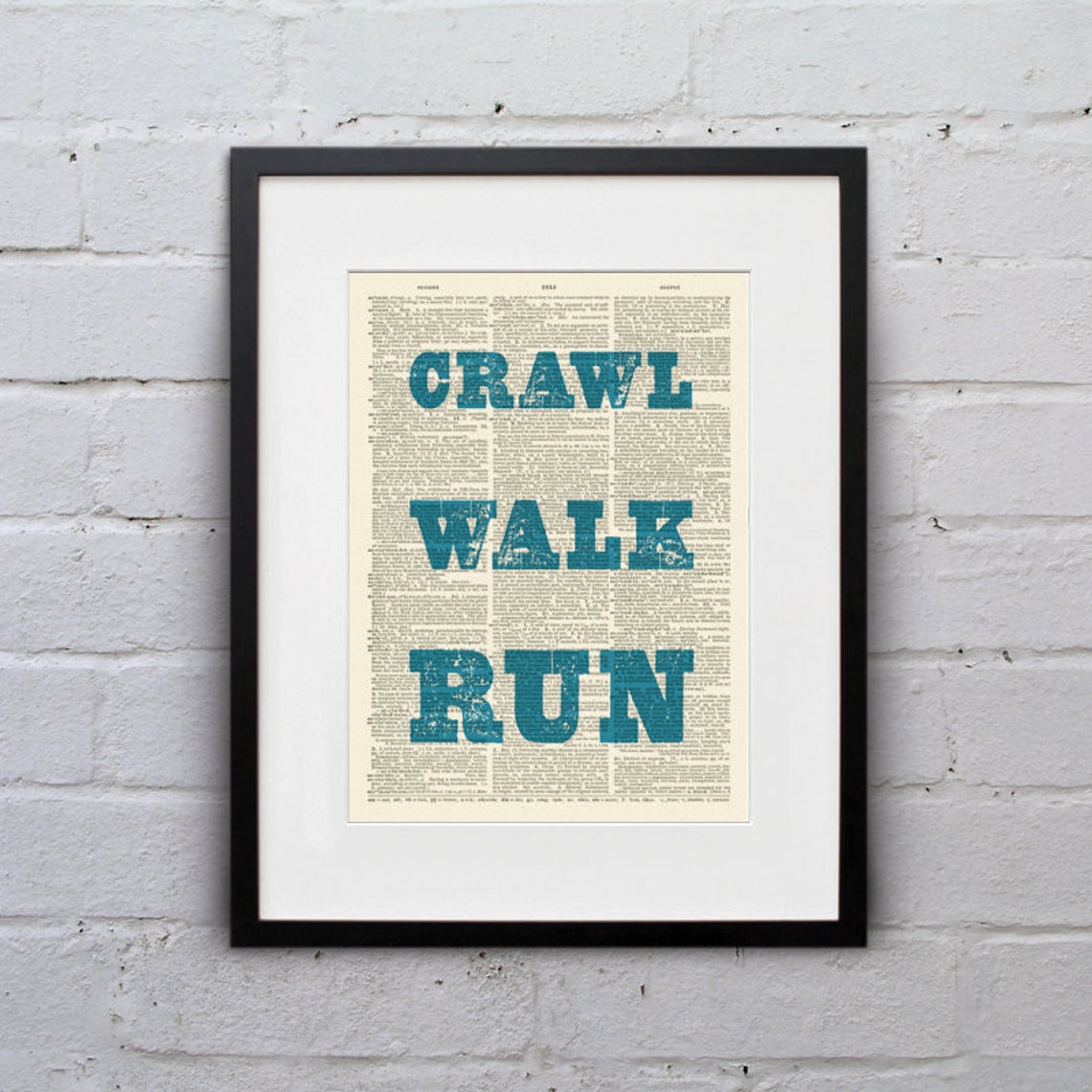 Crawl Walk Run Inspirational Quote Dictionary Page Book - Etsy