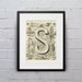 The Letter S Vintage French Alphabet - Shabby Chic Dictionary Page Book ...