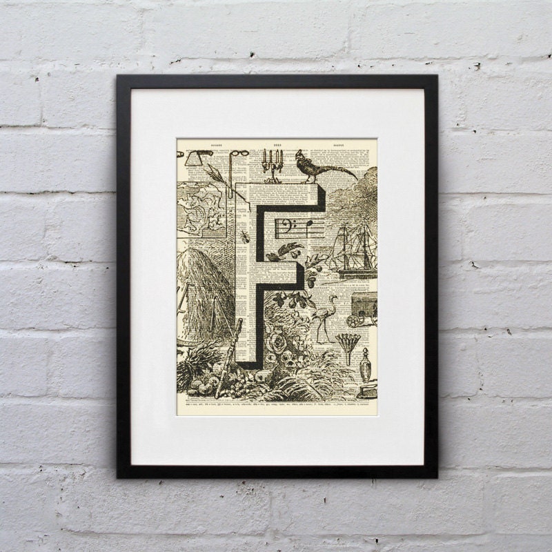 The Letter F Vintage French Alphabet Shabby Chic Dictionary - Etsy
