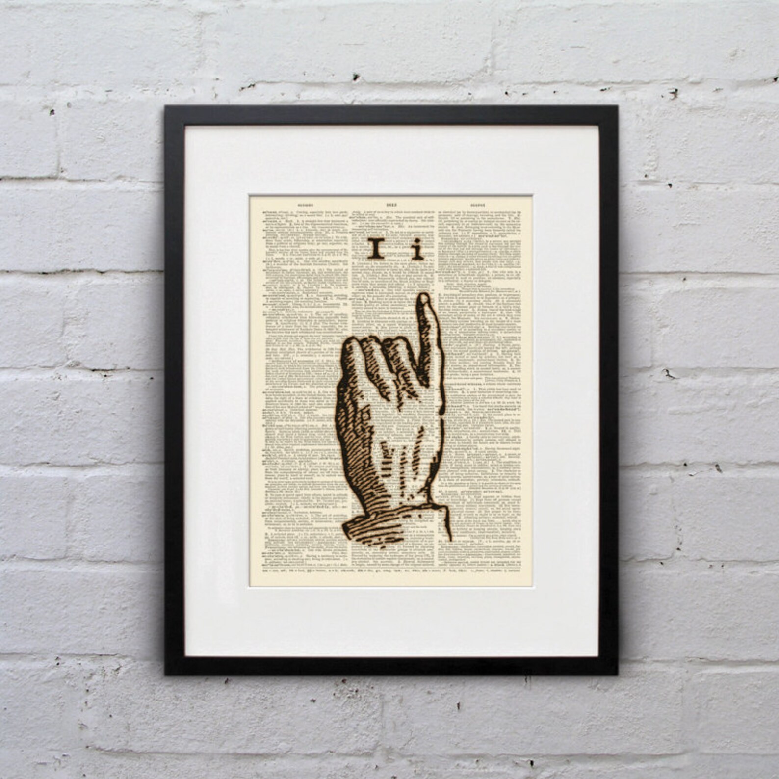 The Letter I Vintage Sign Language Alphabet Shabby Chic - Etsy