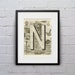 The Letter N Vintage French Alphabet Shabby Chic Dictionary | Etsy