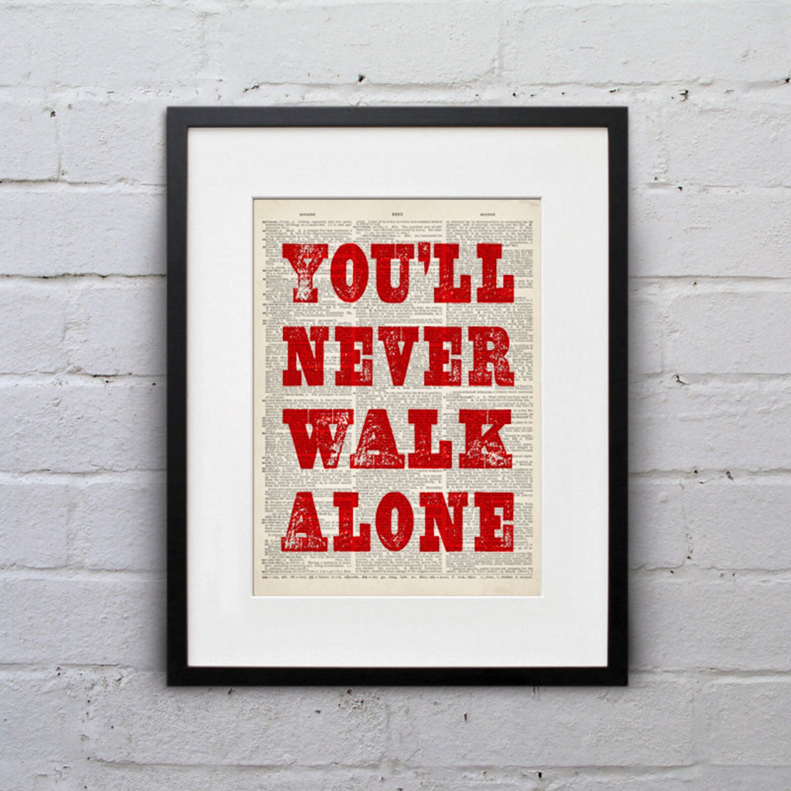 You'll Never Walk Alone - YNWA Liverpool FC Reds Dictionary Page Book ...