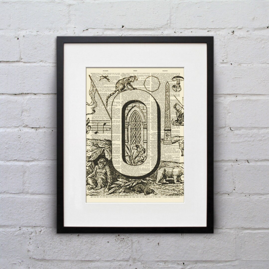The Letter O Vintage French Alphabet - Shabby Chic Dictionary Page Book ...