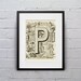 The Letter P Vintage French Alphabet - Shabby Chic Dictionary Page Book ...