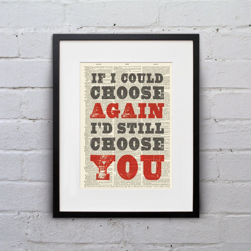 If I Could Choose Again I'd Still Choose You | Etsy