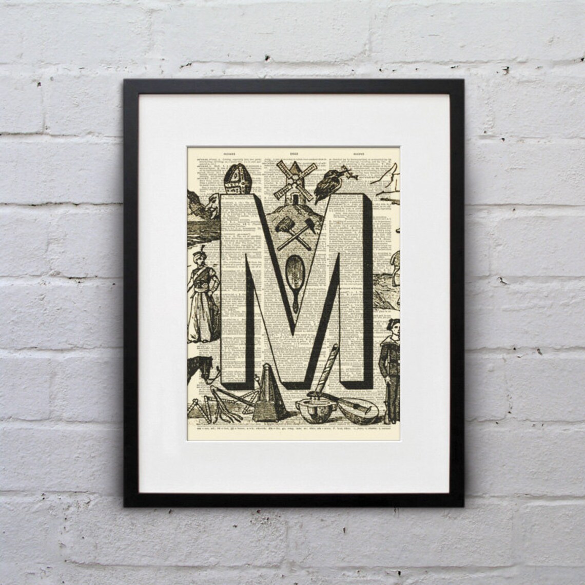 The Letter M Vintage French Alphabet Shabby Chic Dictionary - Etsy