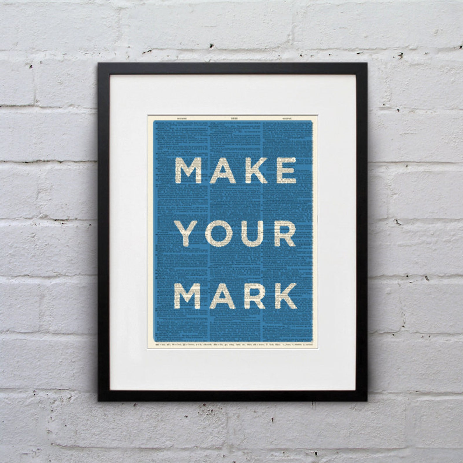 Make Your Mark Inspirational Quote Dictionary Page Book Art - Etsy