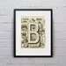 The Letter B Vintage French Alphabet - Shabby Chic Dictionary Page Book ...