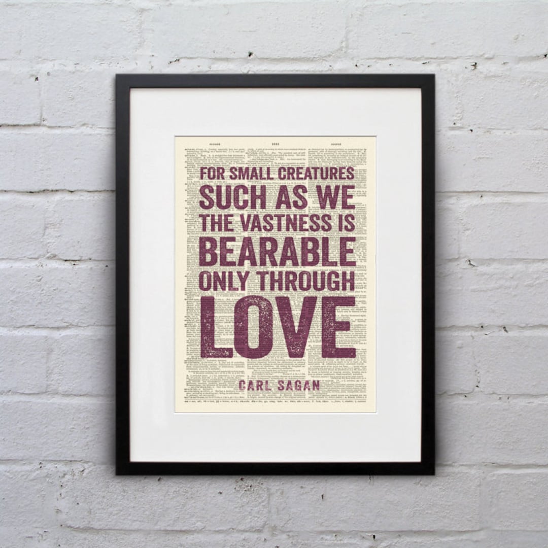 Carl Sagan Quote Dictionary Art Print – Inspirational Vintage Book Page ...