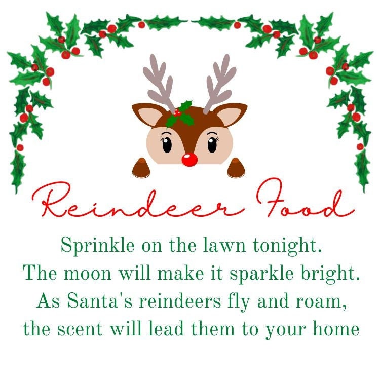 Reindeer Food Printable Tag - Etsy