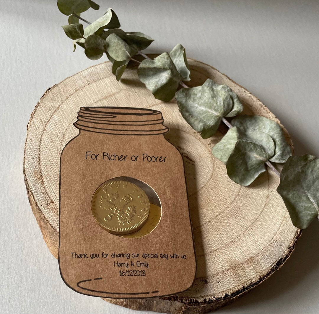 Handmade ‘for Richer or Poorer’ Wedding Favour Bags | Personalised ...