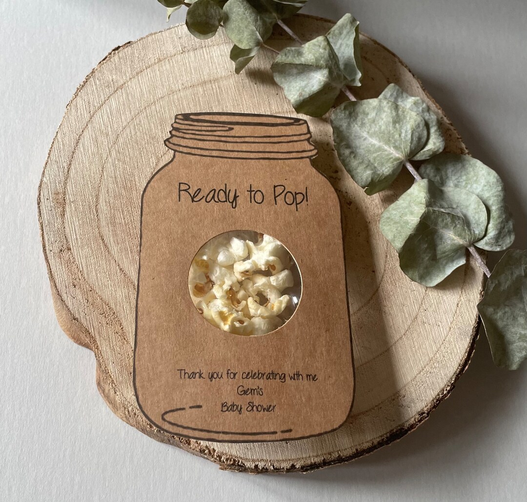 Handmade ‘ready to Pop’ Baby Shower Favour Bags | Personalised Mason ...