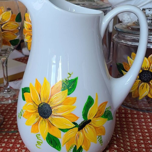 Sunflower Pitcher - Etsy