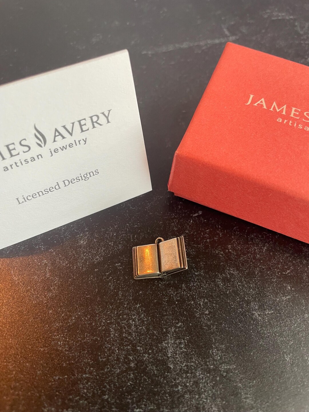 James Avery Sterling Silver Open Book Charm With Avery Box - Etsy