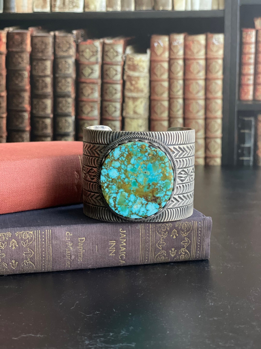 Massive Navajo Artist Signed Ronald Tom Sterling Silver & Turquoise ...