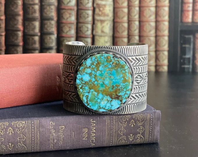 Massive Navajo Artist Signed Ronald Tom Sterling Silver & Turquoise ...