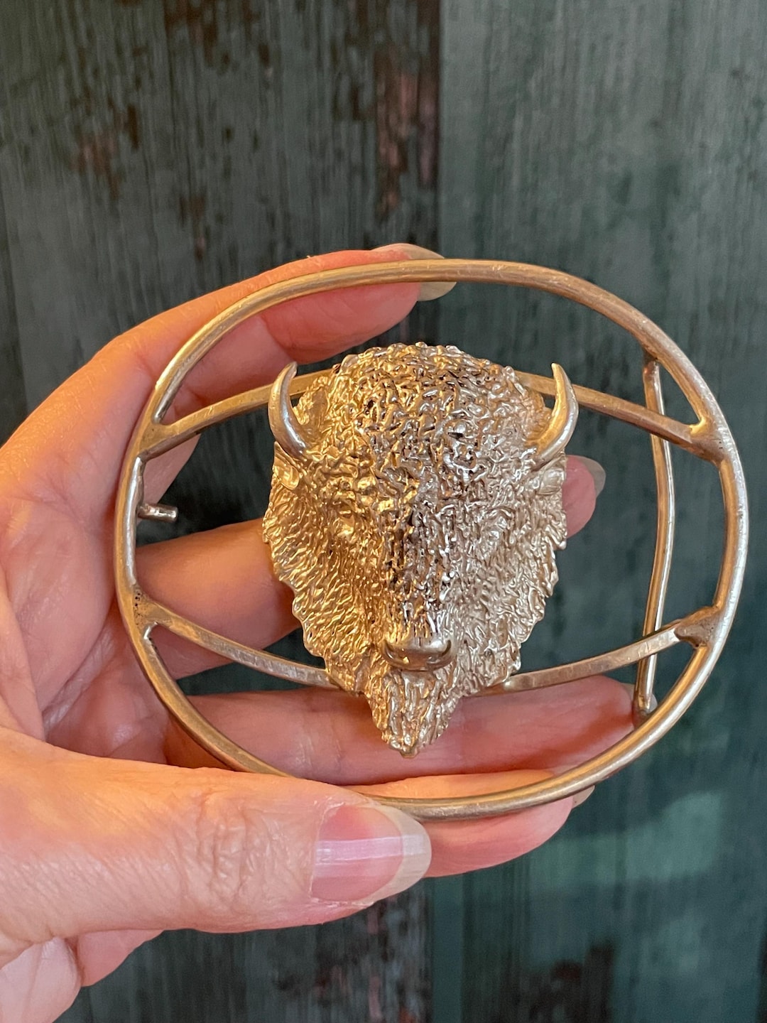 Massive One of a Kind Sterling Silver 3D Buffalo Bison Vintage Belt ...