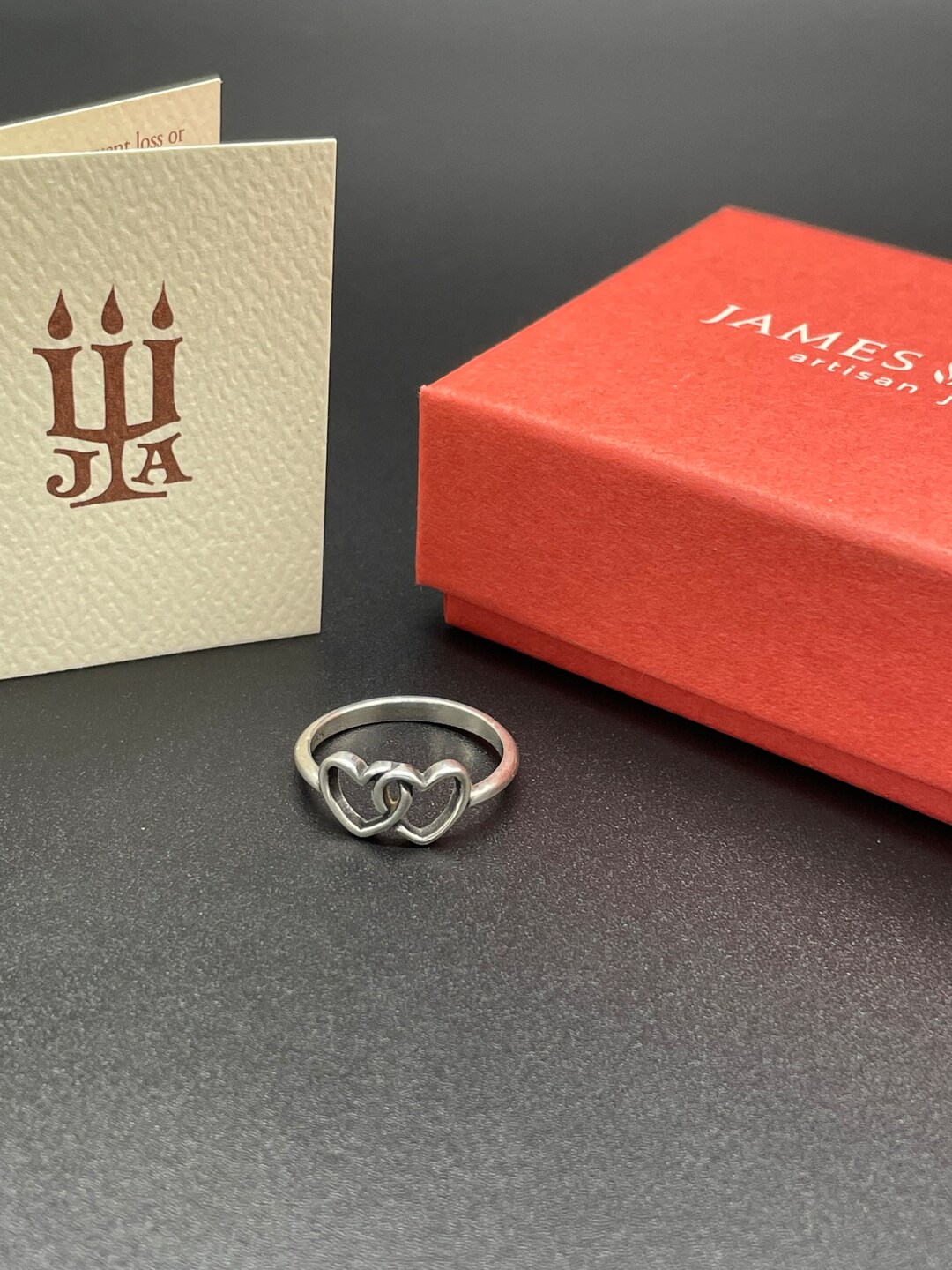 James Avery Two Hearts Together Ring Sterling Silver With Box! Size 6 ...