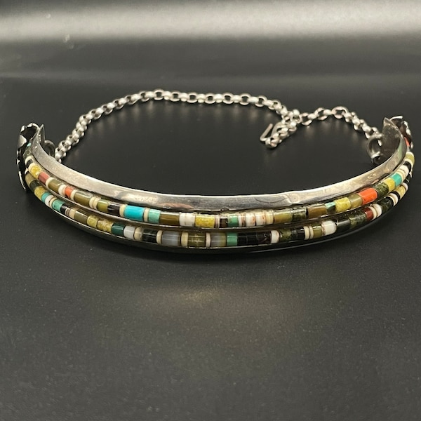 Native American Sterling Silver Choker - Etsy