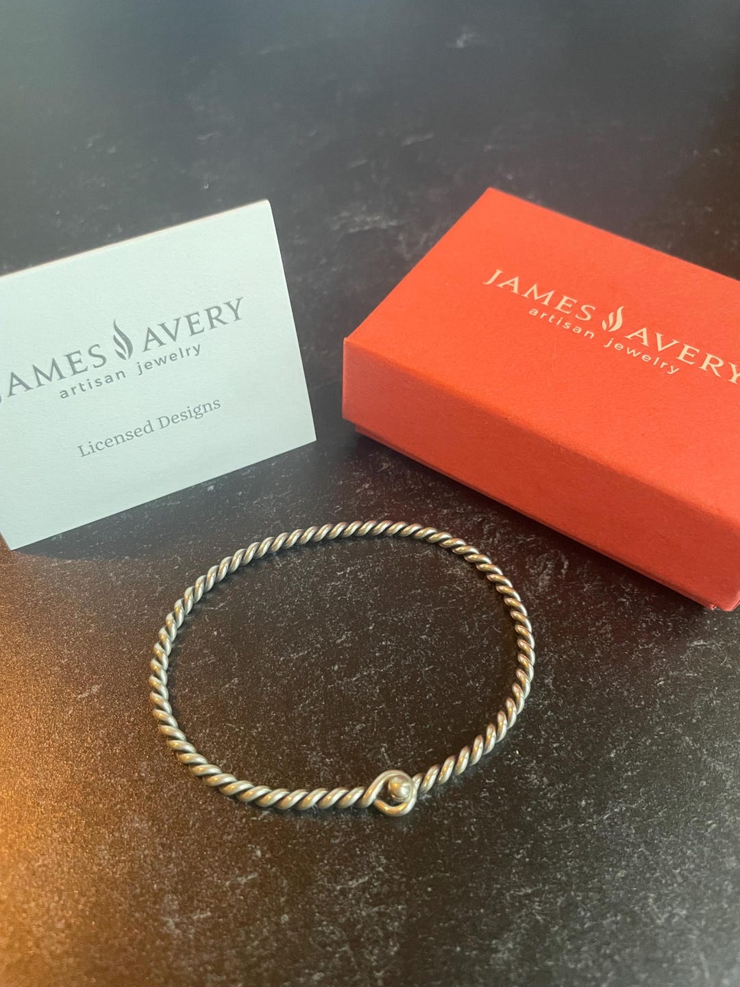 James Avery Sterling Silver Twisted Wire Hook-on Bracelet With Box - Etsy