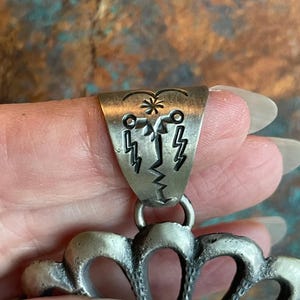 Navajo Ronald Tom Signed Big Sterling Silver and Turquoise Sandcast ...