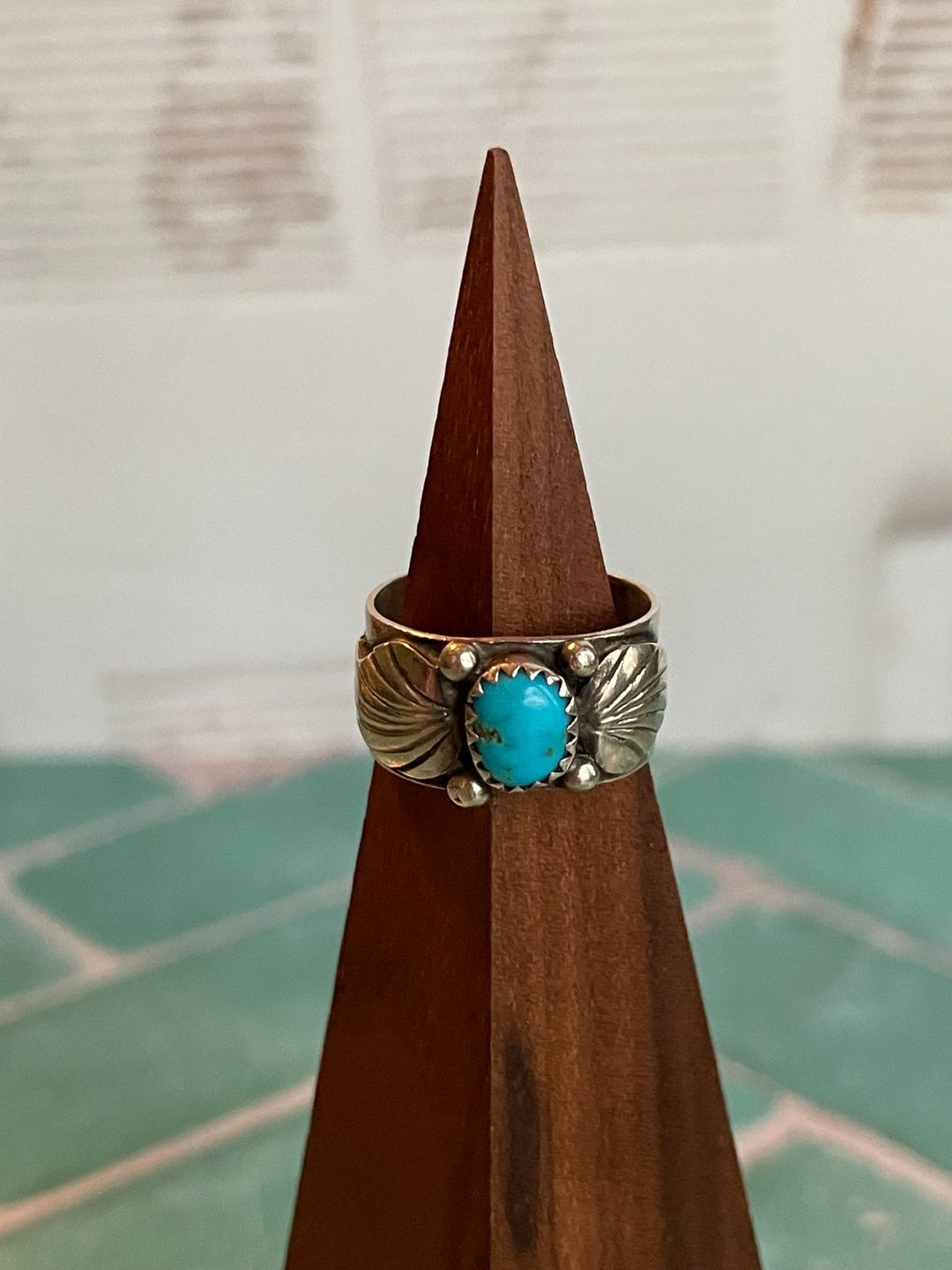 Sterling Silver & Turquoise Navajo Native American Band Ring - Etsy