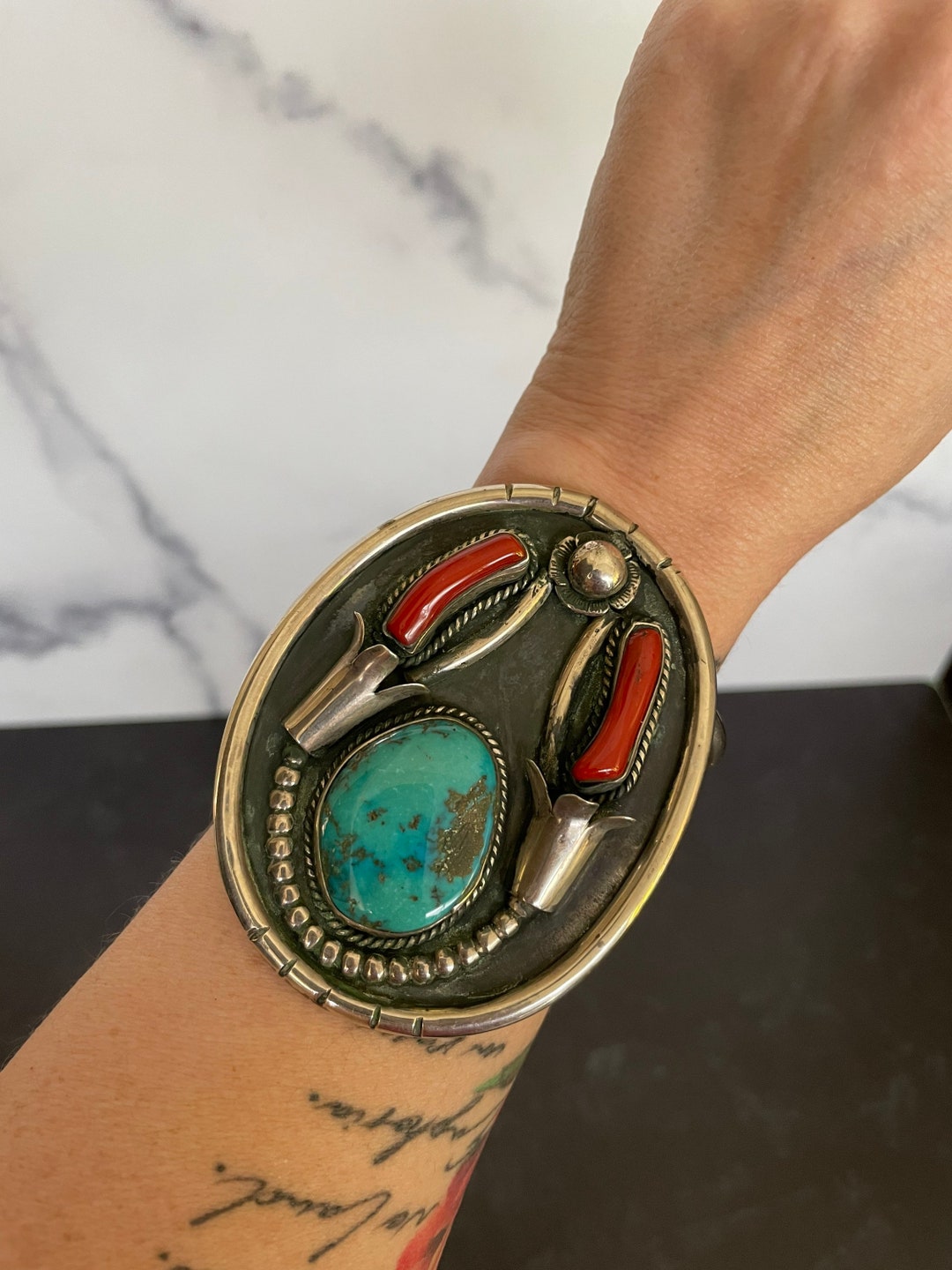 Absolutely Fabulous Navajo Vintage Squash Blossom Cuff Bracelet ...