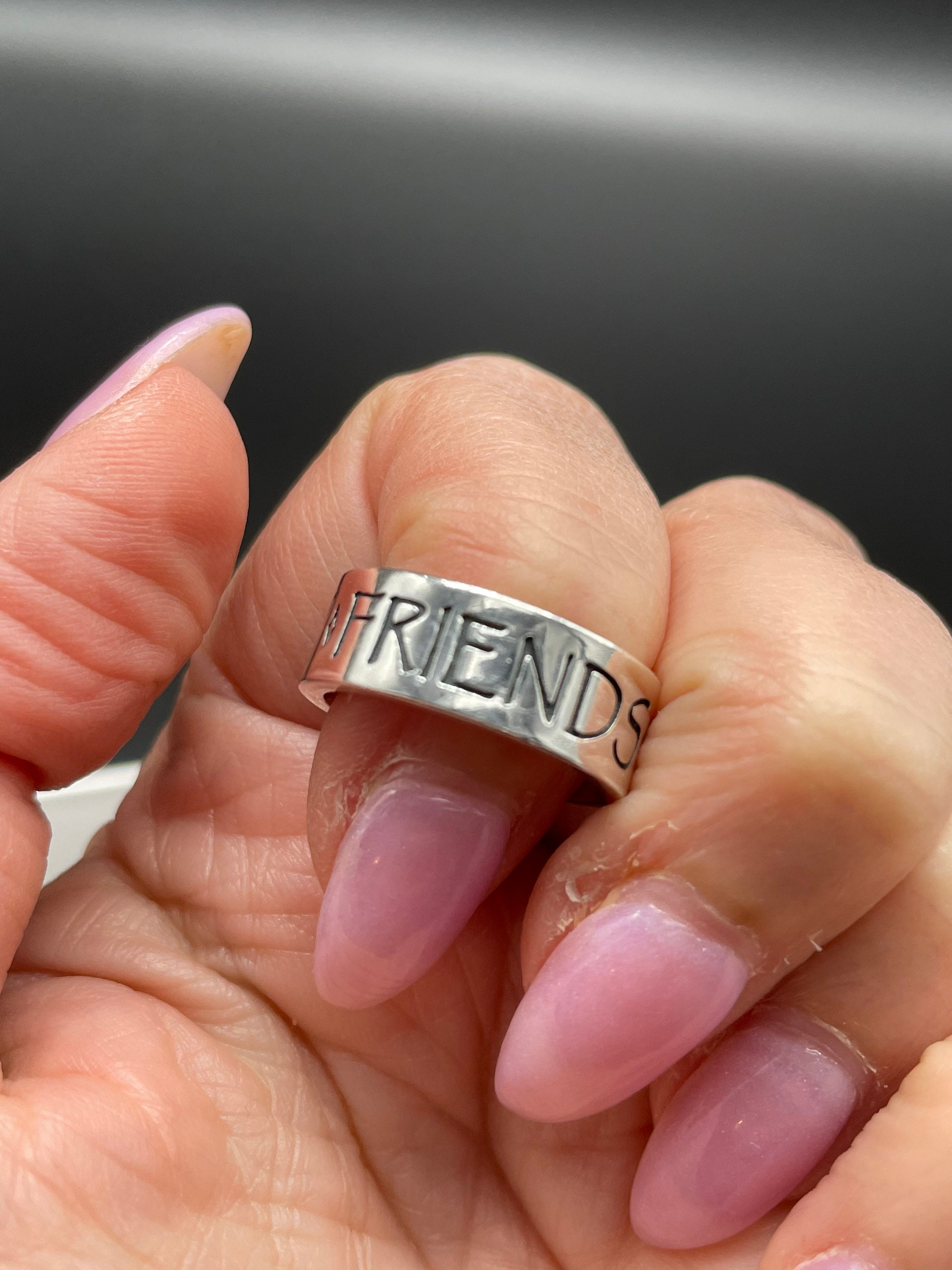 Rare Retired James Avery Friends Family Faith Band Sterling Silver Ring