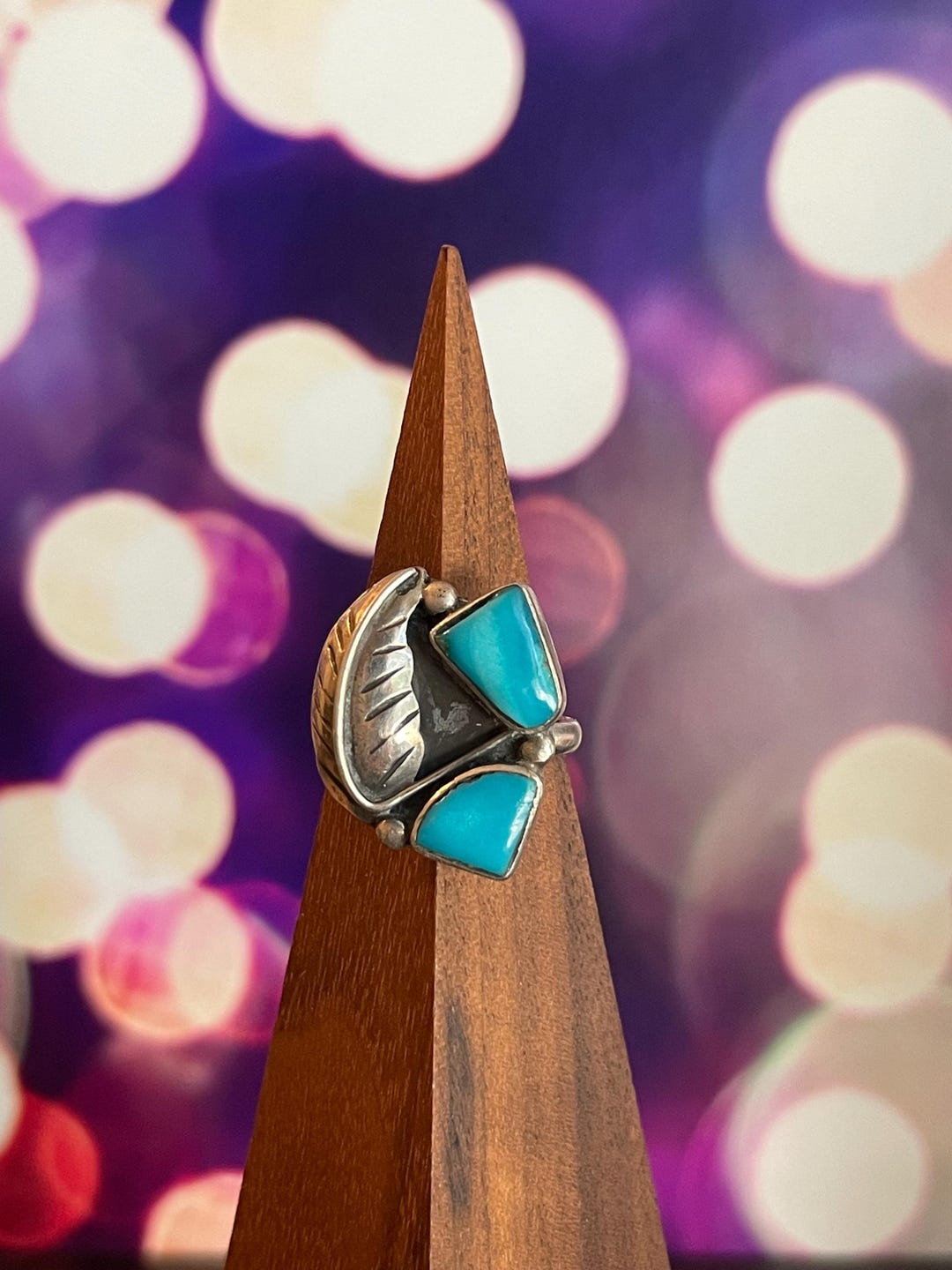 Navajo Sterling Silver and Turquoise Feather Ring Vintage - Etsy