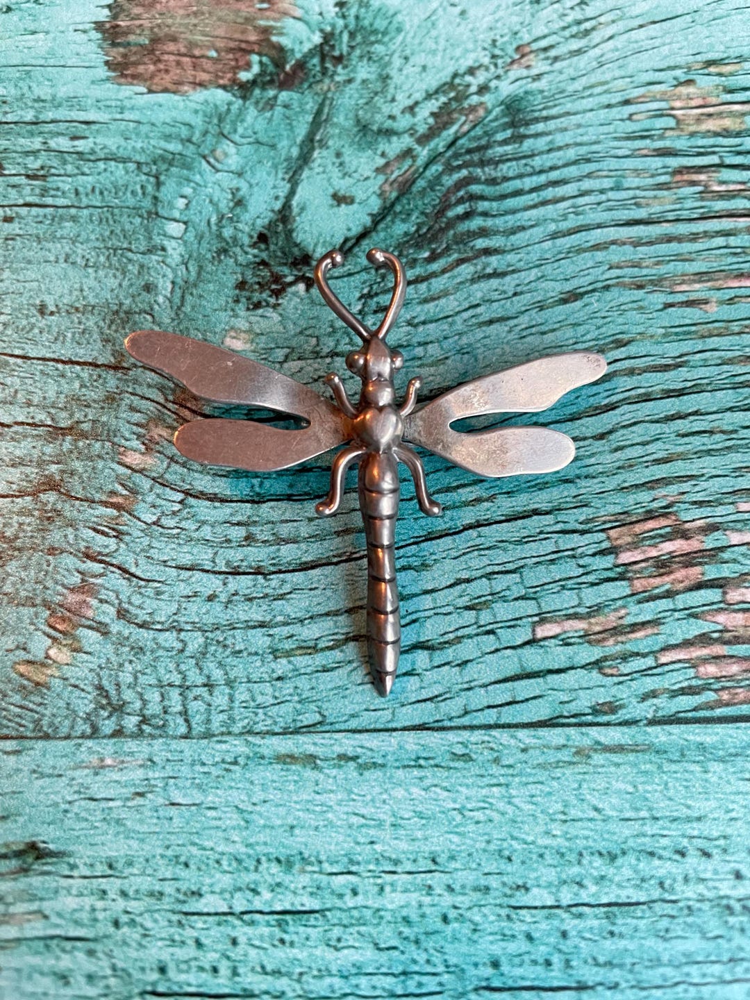 Unusual Antique Sterling Silver Dragonfly Pinch Style Brooch Pin ...
