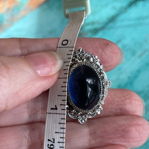 Vintage Whiting & Davis Silver Tone and Blue Statement Ring - Etsy