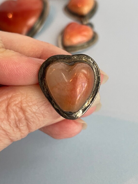 Full Set! Sterling Silver & Peach Agate Stunning Earr… - Gem