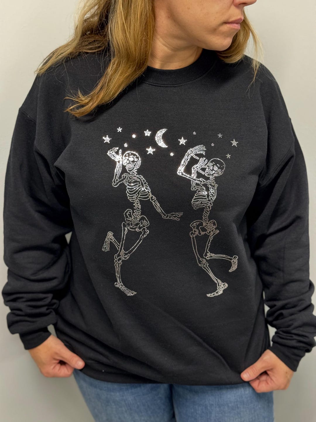 Dancing Skeletons Spangle Halloween Sweatshirt - Etsy