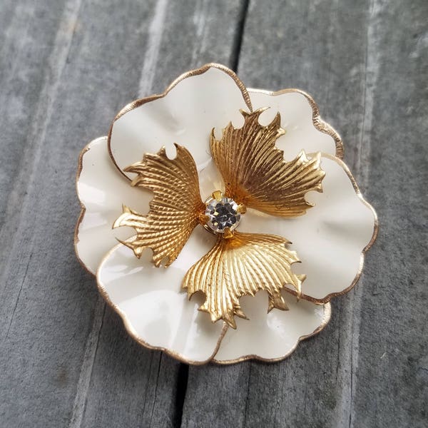 Enamel Flower Brooch - Etsy