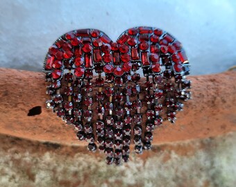 Rhinestone Heart Pin - Etsy