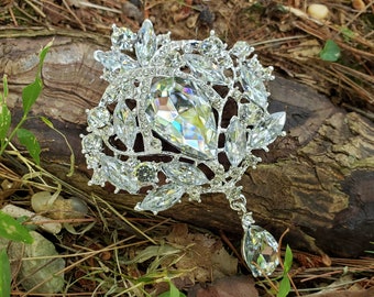Large Rhinestone Brooch | Etsy
