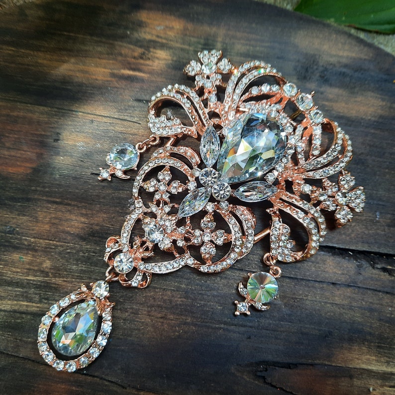 Huge Rhinestone Embellishment Silver Gold or Rose Gold Tone - Etsy