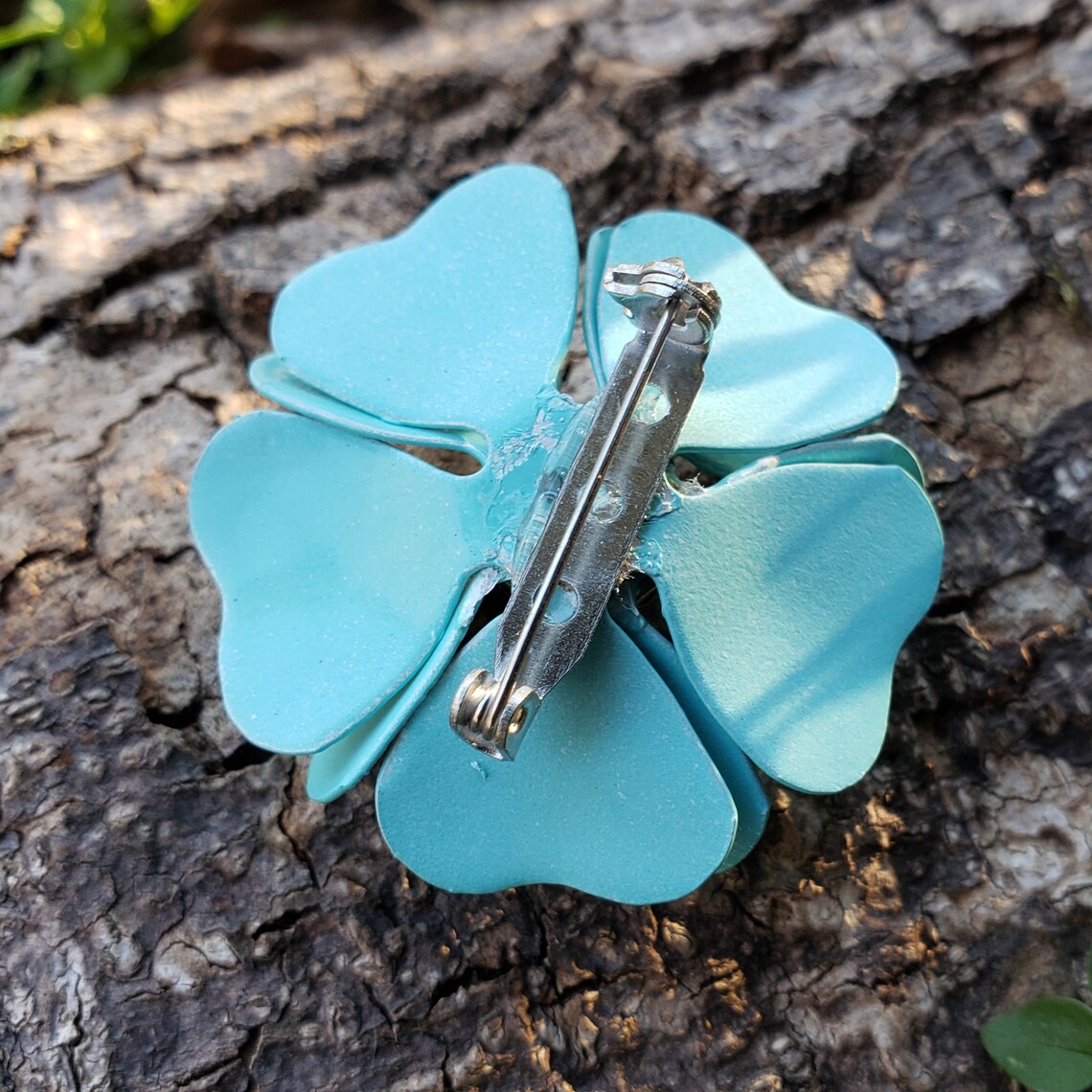 Light Blue Flower Brooch Enamel Flower Pin Robin's Egg - Etsy