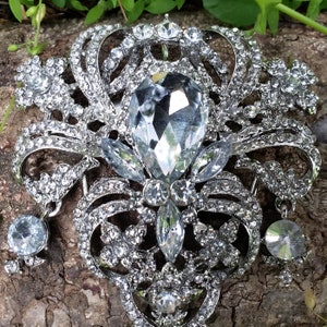 Huge Rhinestone Embellishment Silver Gold or Rose Gold Tone Flat Back ...