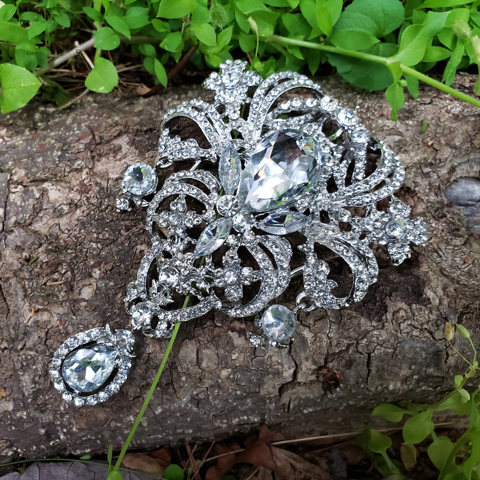 Huge Rhinestone Embellishment Silver Gold or Rose Gold Tone - Etsy