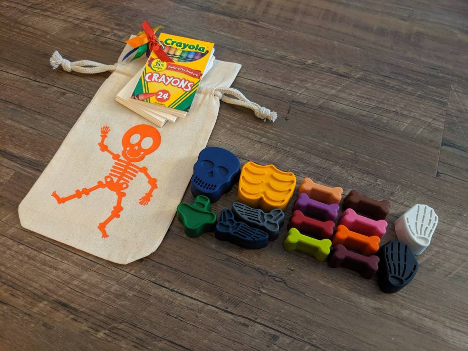 Skeleton Crayons Halloween Crayons - Etsy