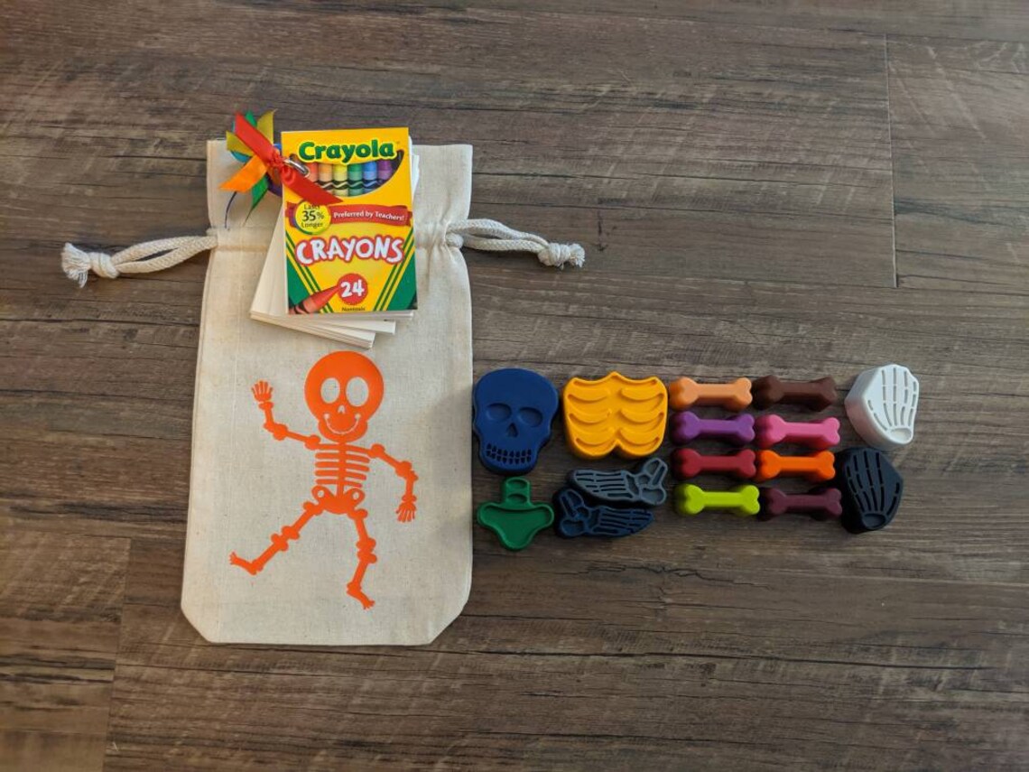 Skeleton Crayons Halloween Crayons - Etsy