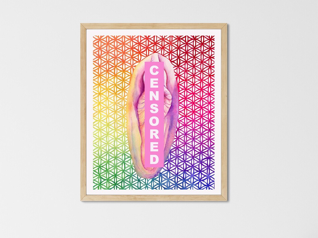 Rainbow Flower of Life Yoni Watercolour Art Print Vulva Vagina Painting ...