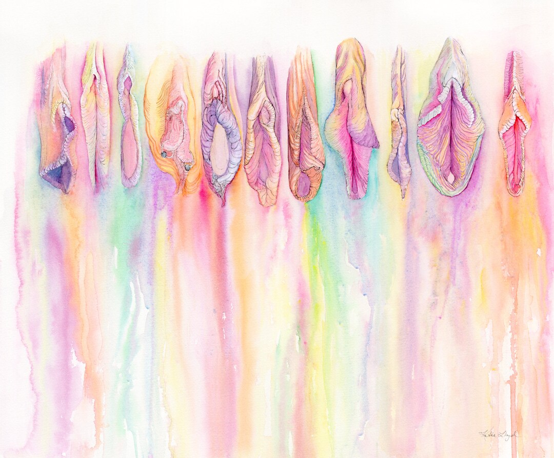 United We Stand Yoni Art Print, Watercolour Vulva or Vagina Feminist ...
