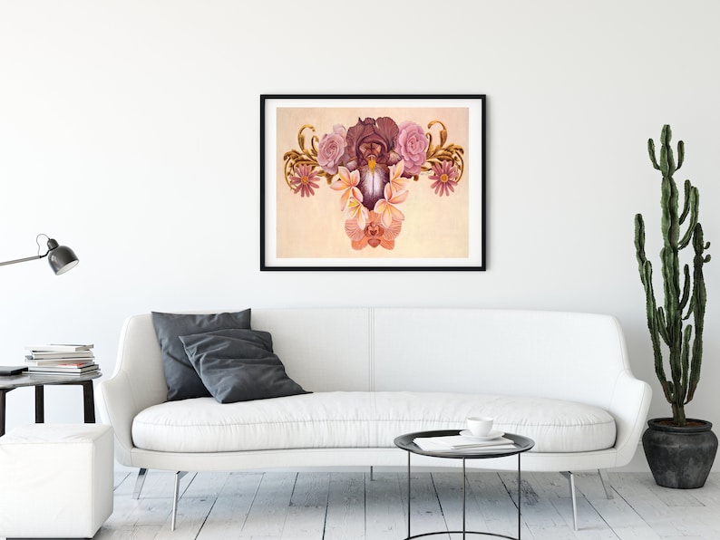 Rococo Woman Yoni Art Print Watercolour Vulva or Vagina - Etsy