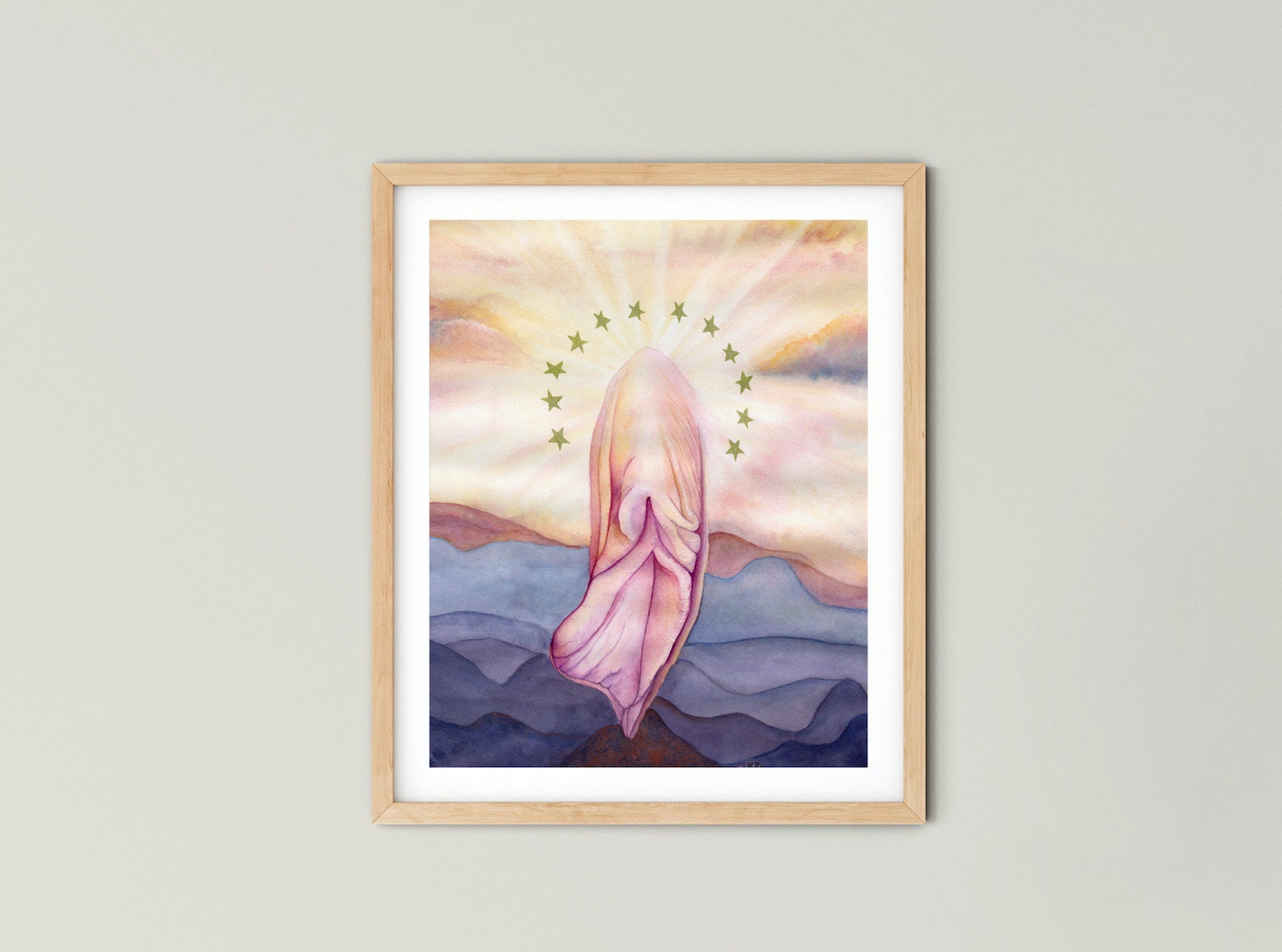 Yoni Print Watercolour and Ink 'Rise of the new | Etsy