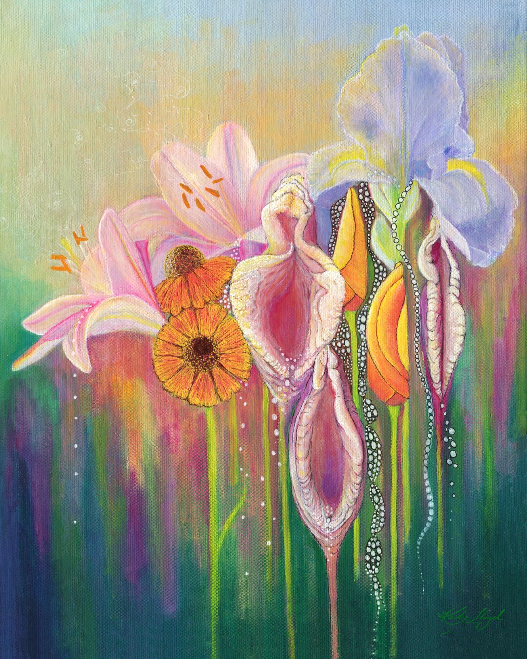 Yoni Nectar, Vagina Flower Blooms, Feminist Empowerment Lesbian Yoni ...