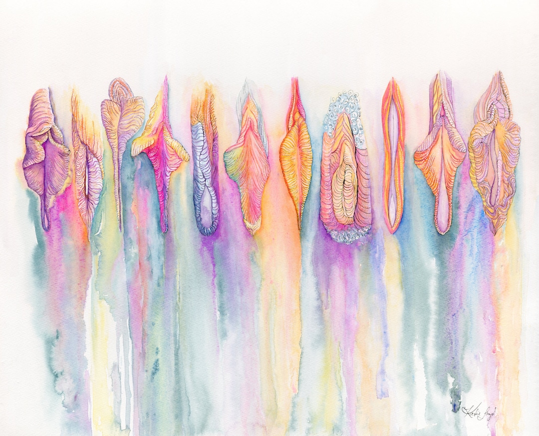 Together We Rise Yoni Art Print, Watercolour Vulva or Vagina Feminist ...