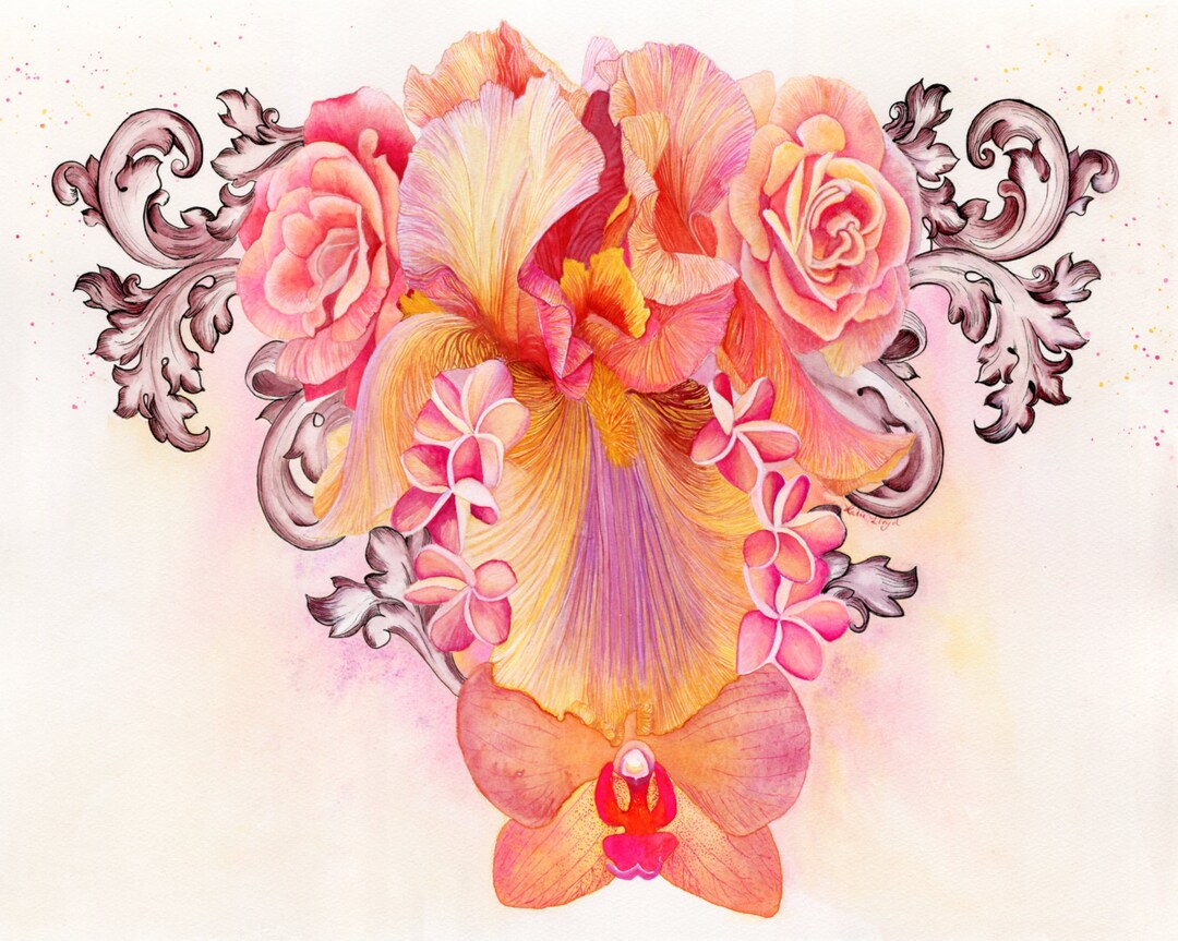 Sunburst Yoni Art Print, Watercolour Vulva or Vagina Feminist Queer ...