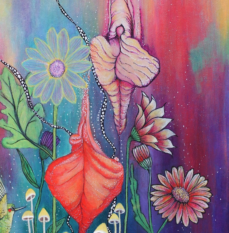 Procreation Yoni Art Feminist Watercolour Vulva Reproduction | Etsy